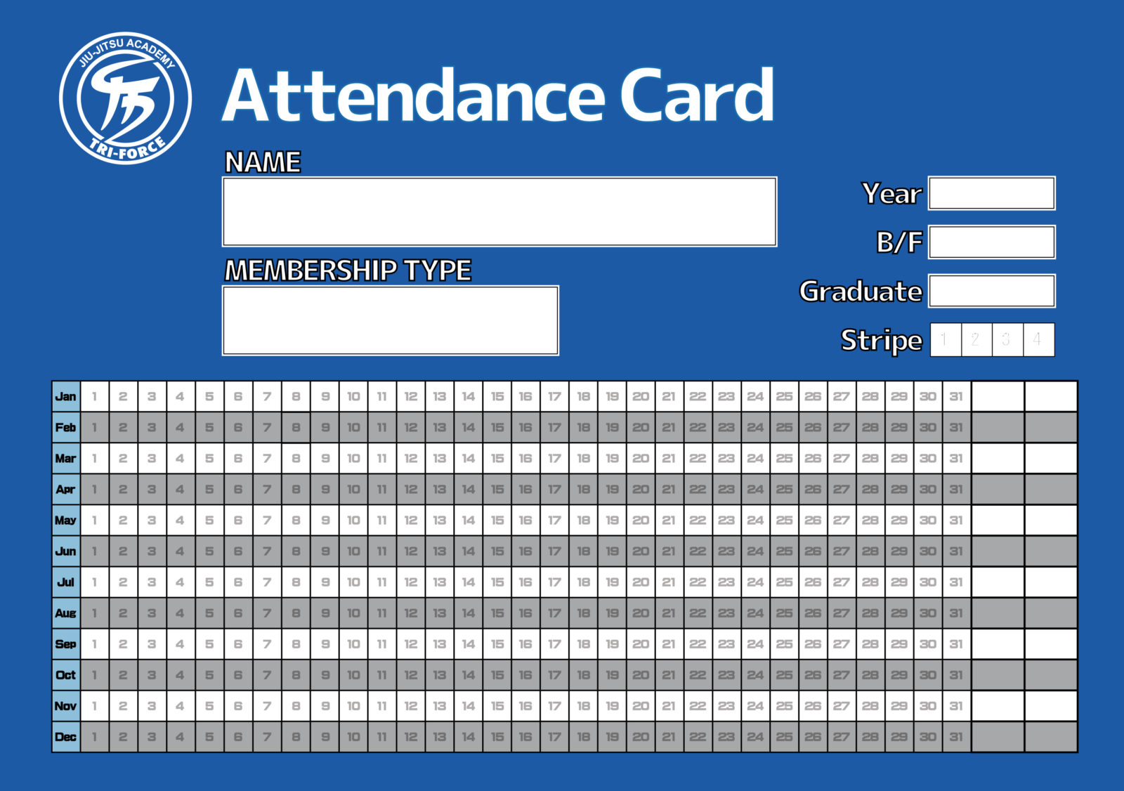 attendance_blue | トライフォース柔術アカデミー Tri-force BJJ